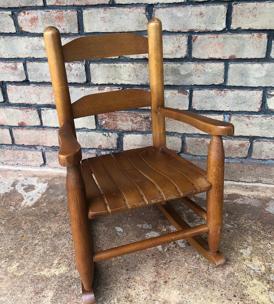 Vintage Child's Oak Rocker, Slat Seat Rocker, Kid's Rocking Chair ...