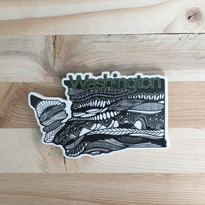 Washington State Sticker, WA, State Sticker, Upper Left Sticker, PNW ...