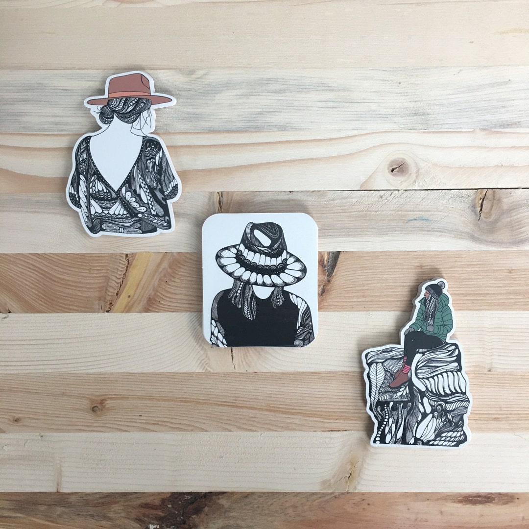 Outdoor Woman Sticker Pack, Woman Outdoors Stickers, Great Outdoors ...