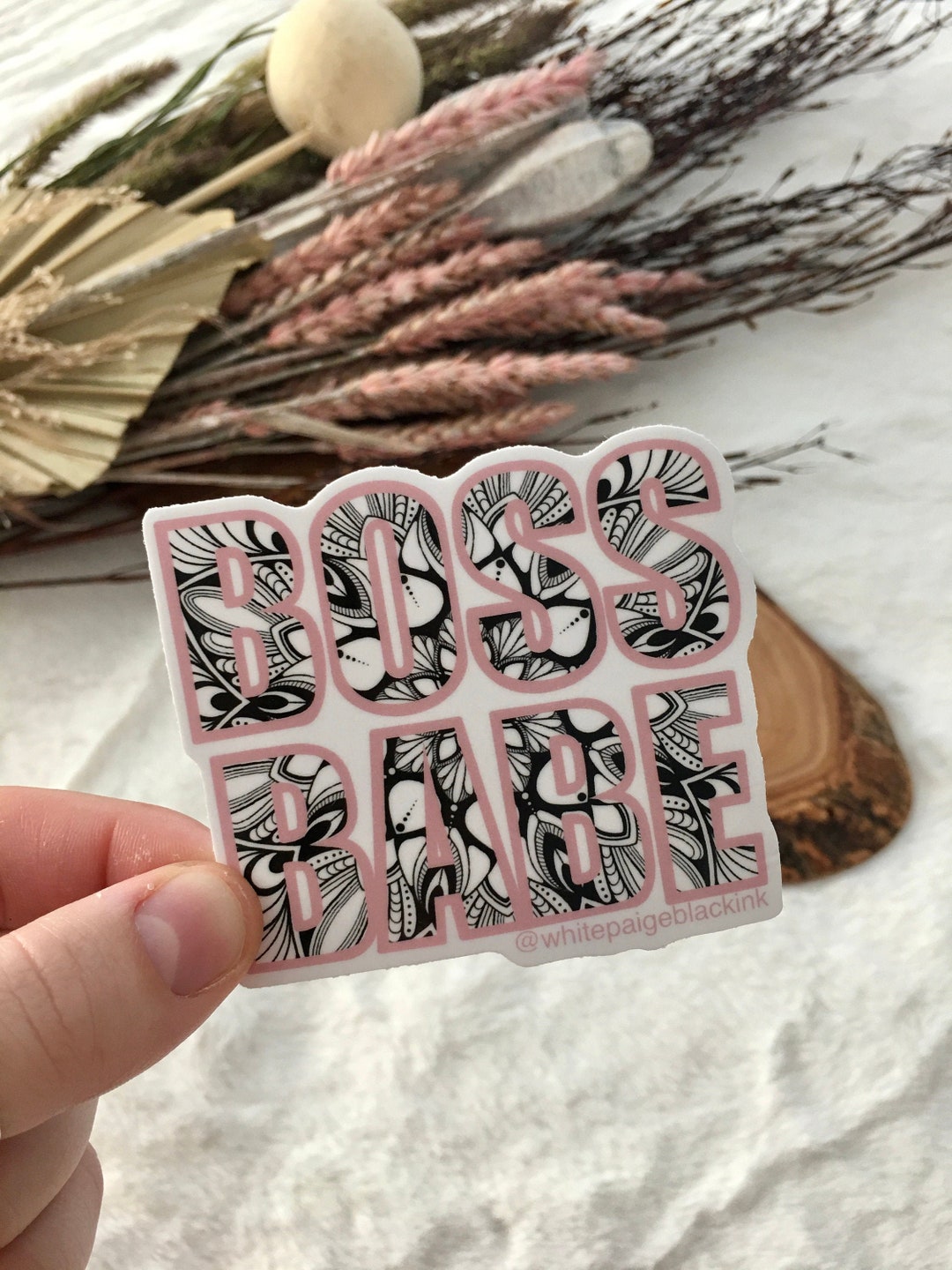 Boss Babe Sticker Weatherproof Vinyl Decal Illustrated Sticker ...