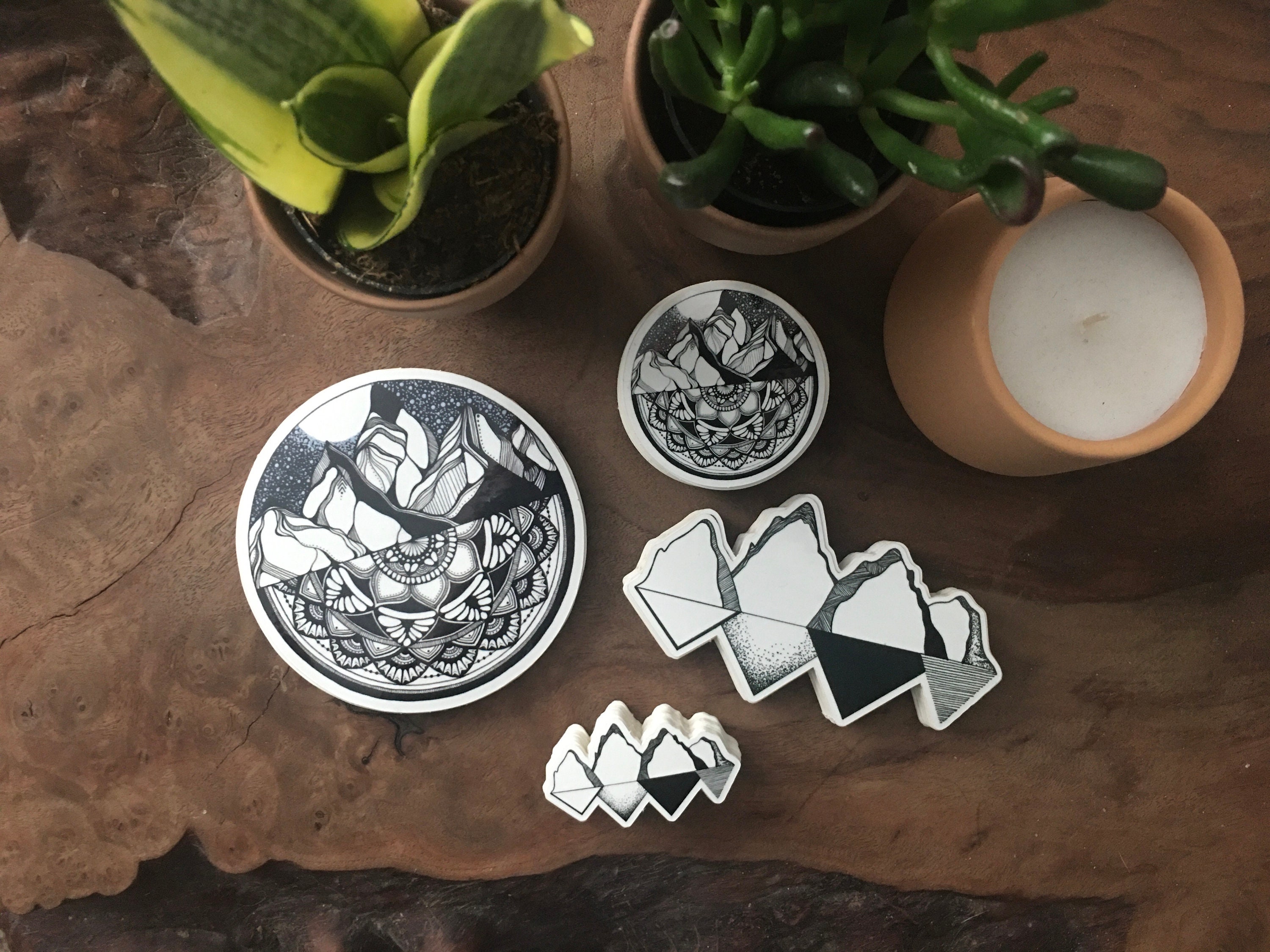 Mini Mountain Sticker, Mini Sticker, Mountain Sticker, Small Sticker ...