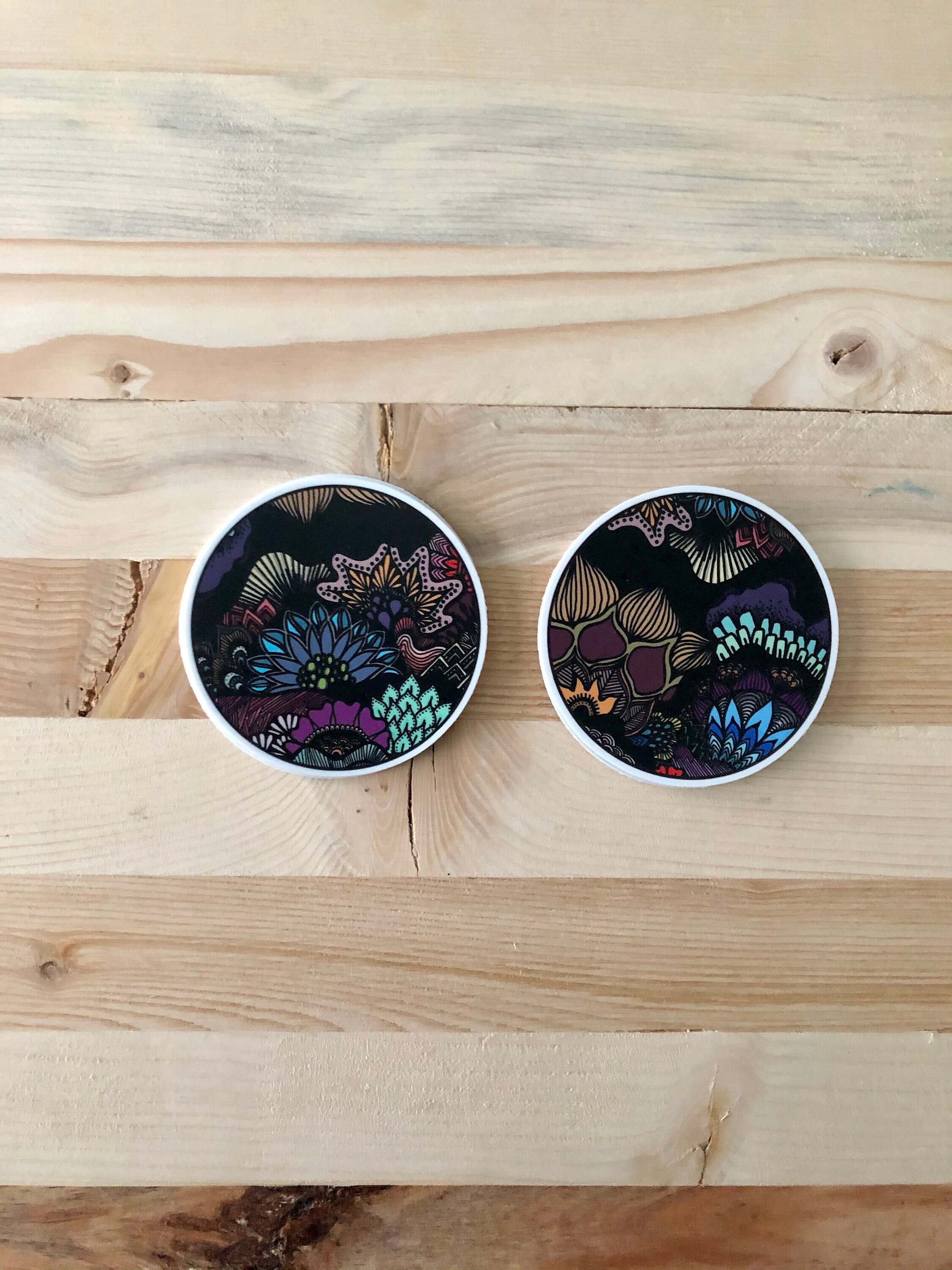 Coral Reef Sticker, Vinyl Sticker, Decals, Laptop Stickers, Round ...