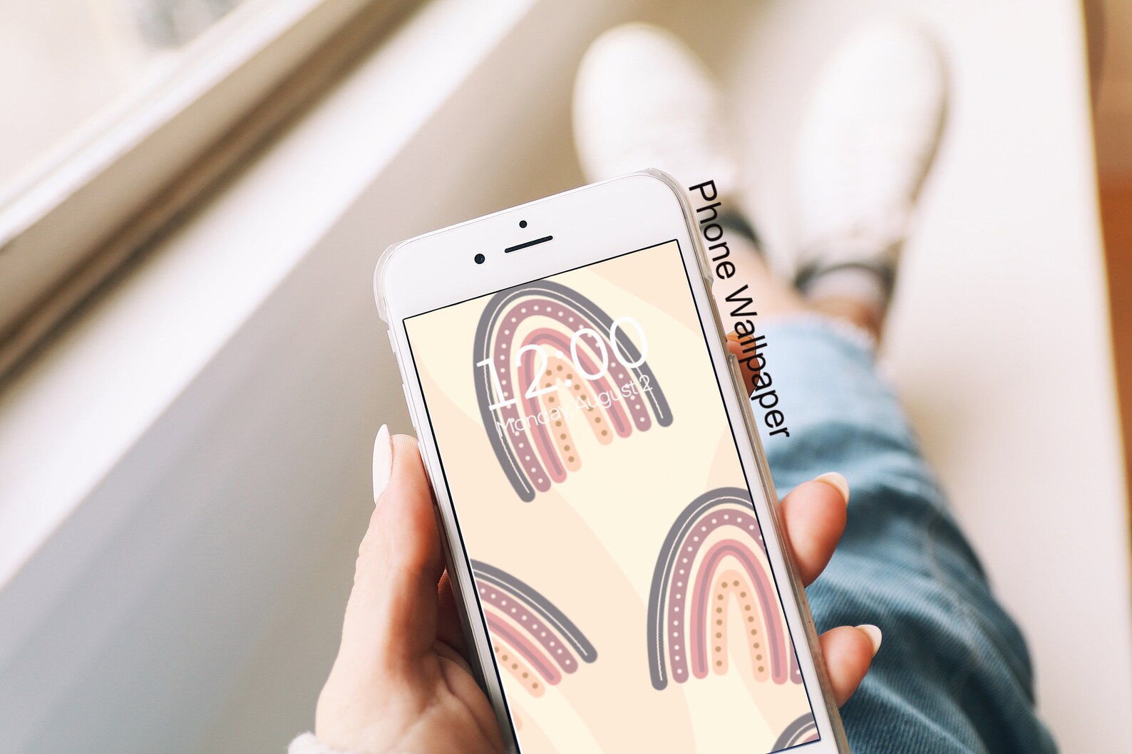 Boho Rainbow Pattern Phone Wallpaper Digital Download - Etsy