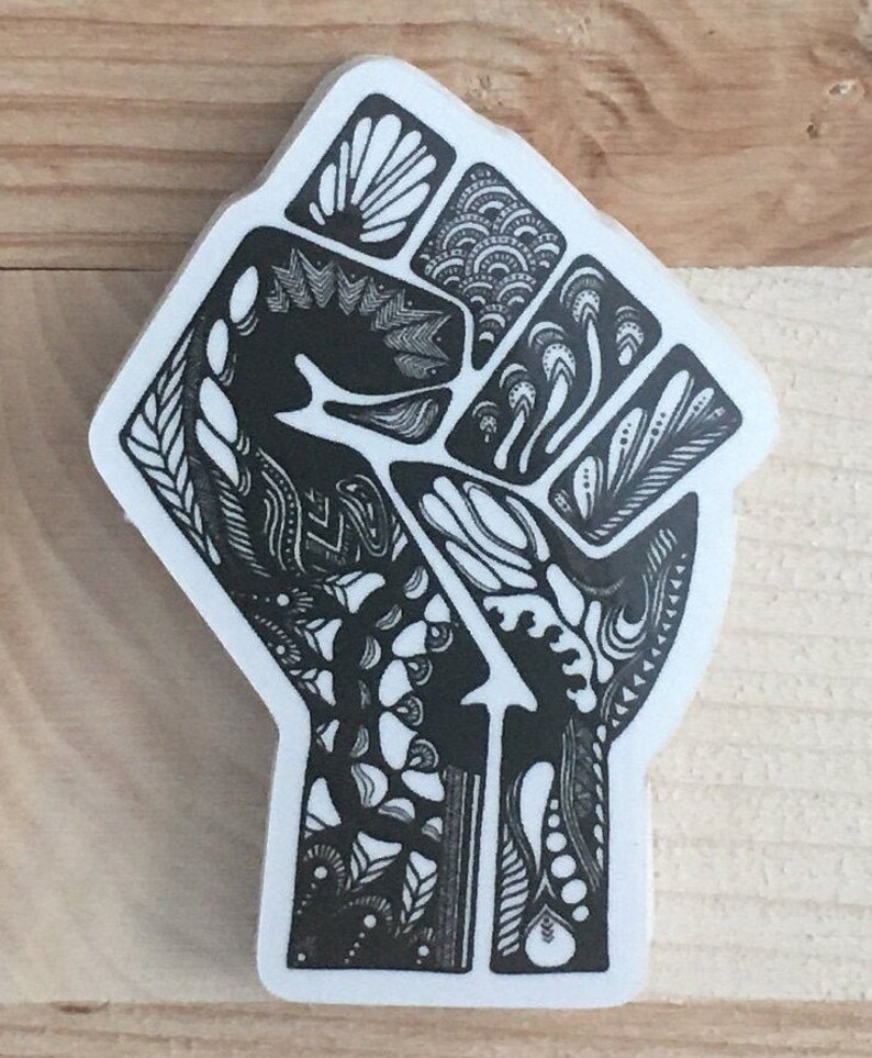 Mini Black Fist Black Power Sticker Resist Fist Protest | Etsy