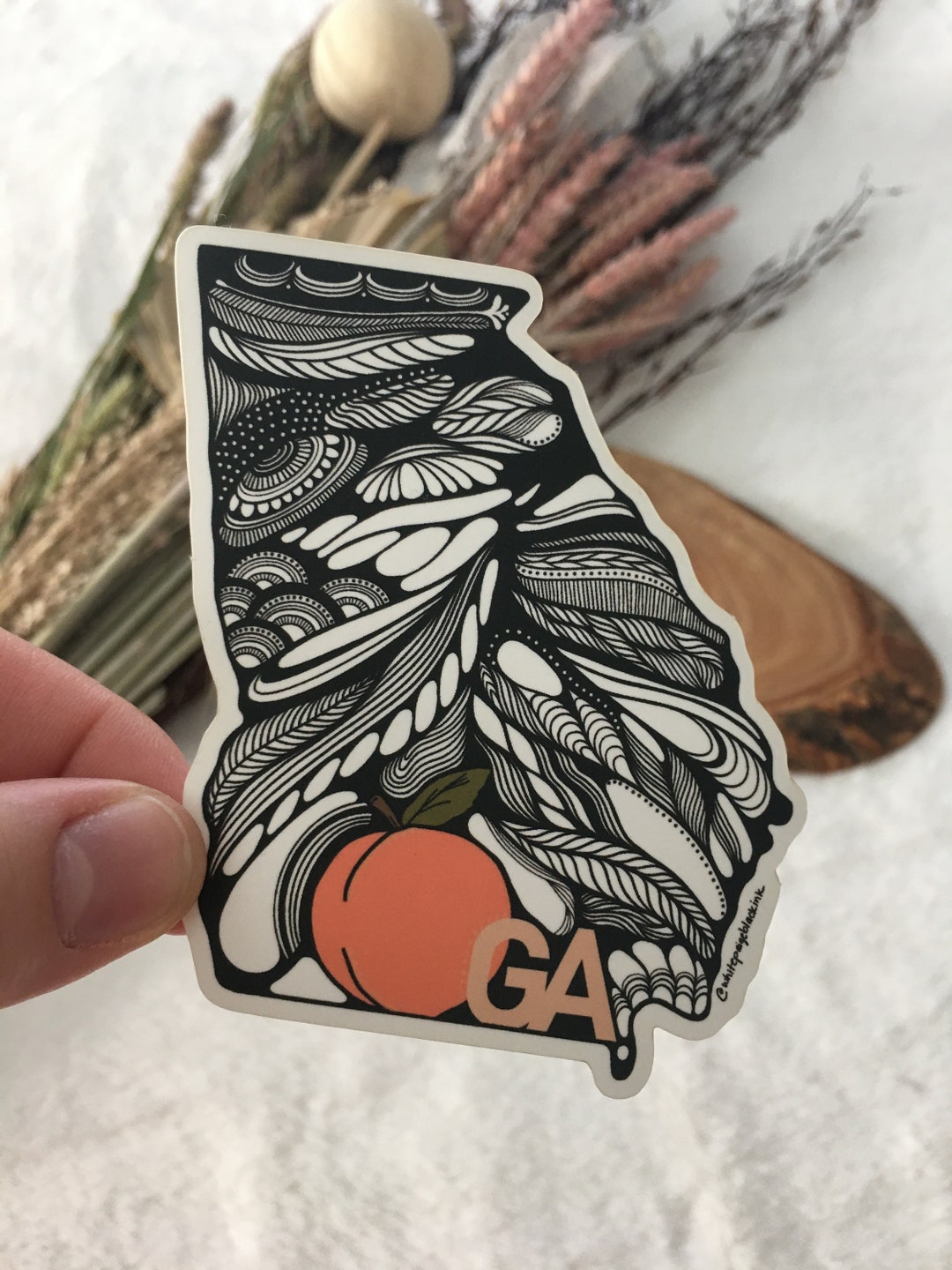 Georgia Sticker, Georgia Decal, Georgia State, Georgia Peach, State ...