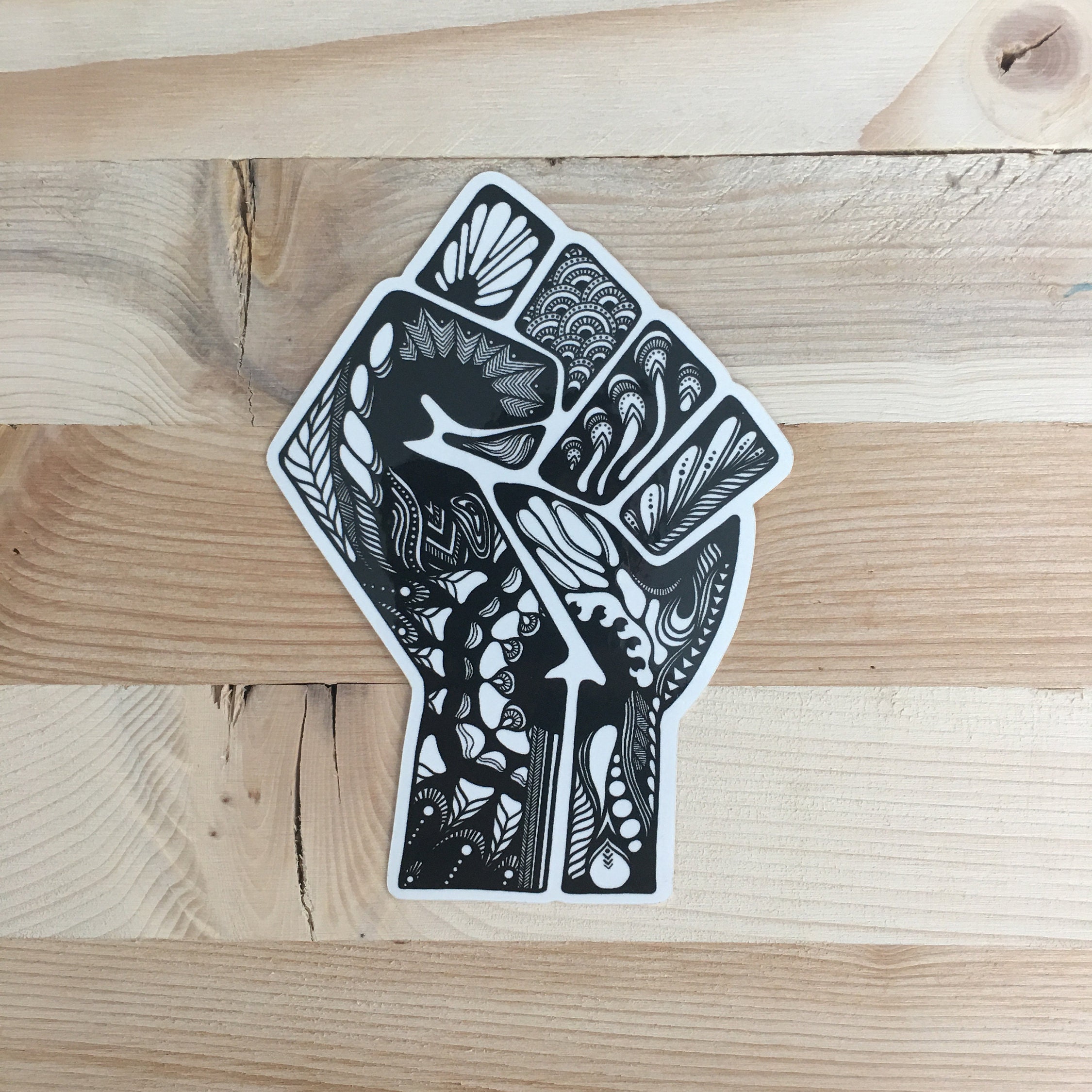 Black Fist Sticker BLM Resit Sticker Fist Power to the | Etsy