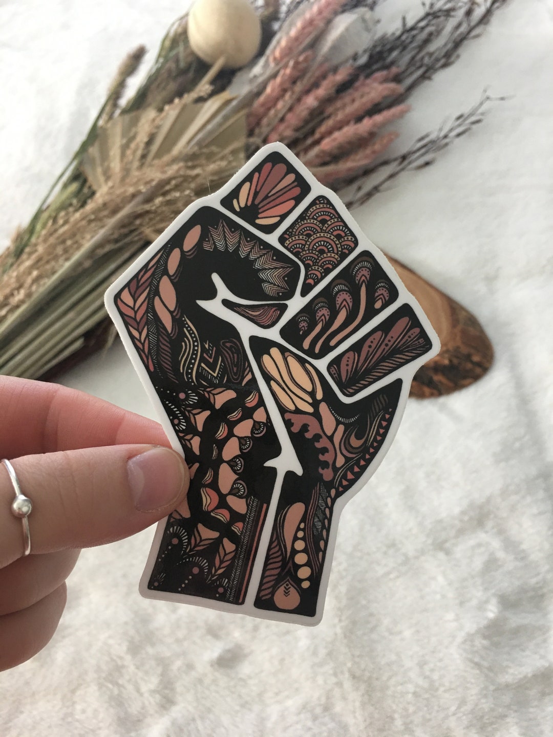 Melanin Resist Fist Sticker | Weatherproof Vinyl Decal | Illustrated ...