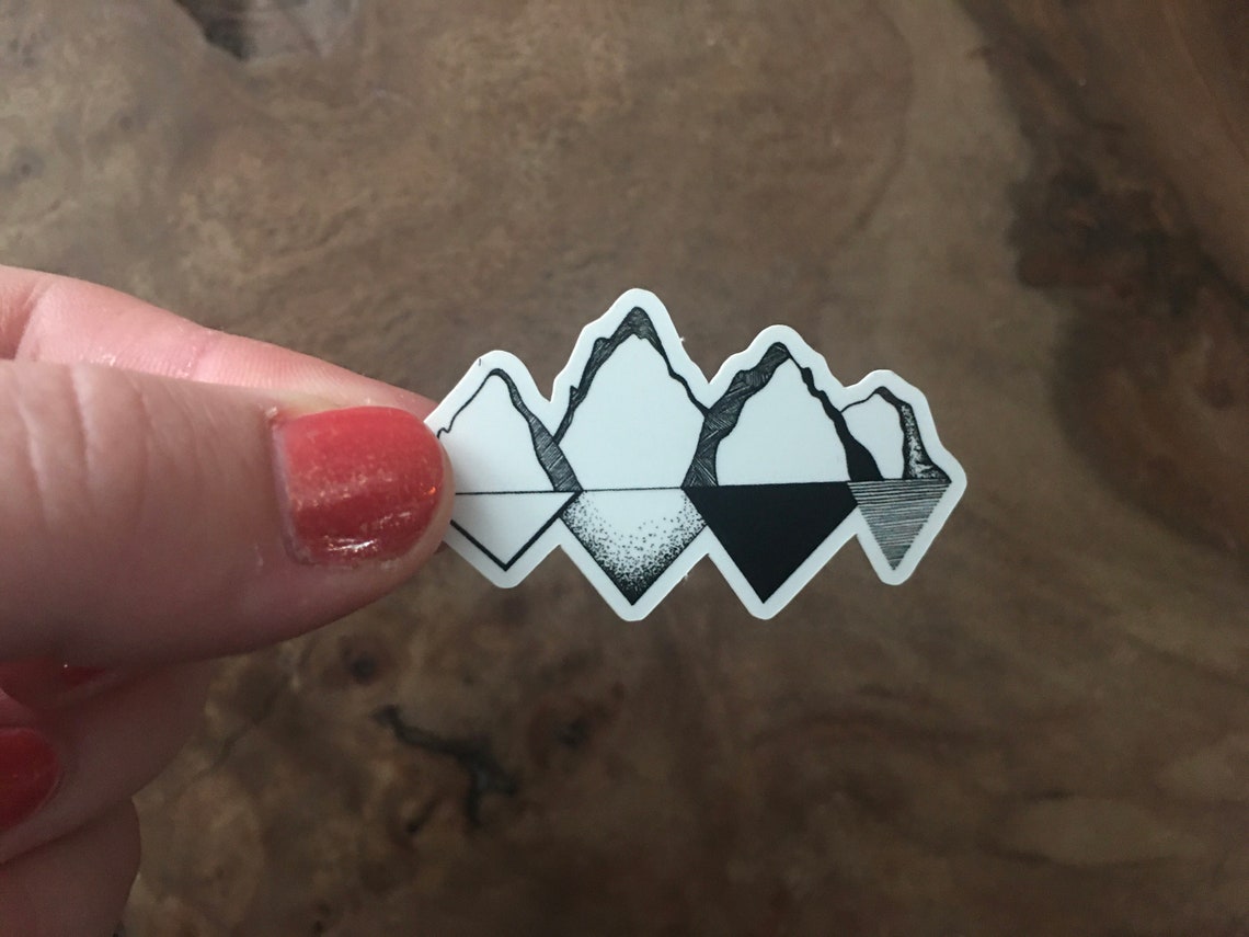 Mini Mountain Sticker, Mini Sticker, Mountain Sticker, Small Sticker ...