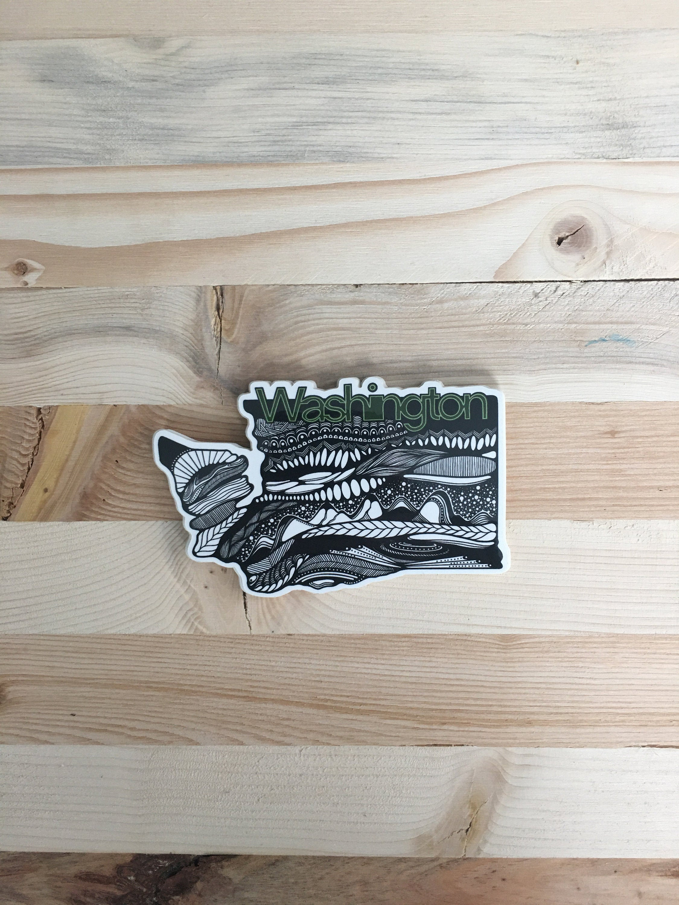 Washington State Sticker WA State Sticker Upper Left - Etsy