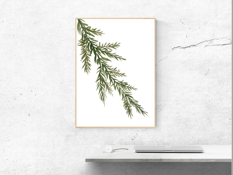 Modern Spruce Tree Art Printable | Minimalist Wall Art Print | Nature ...