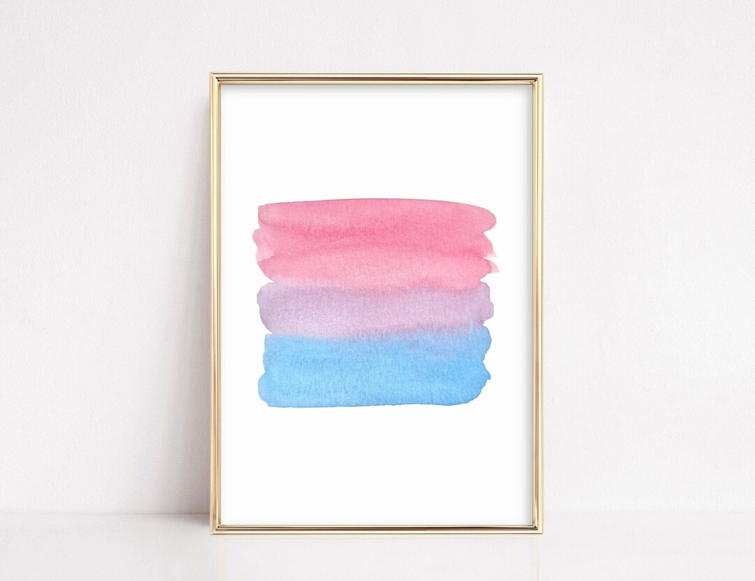 Bisexual Flag | Watercolor Pride Flag | Bisexual Pride Art | Bisexual ...