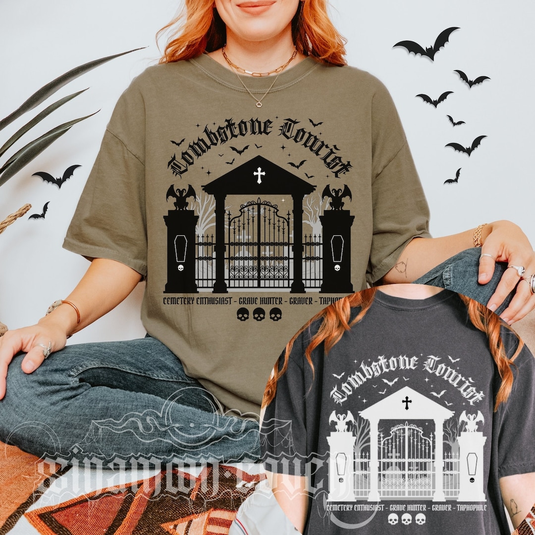Tombstone Tourist Tee, Taphophile T-shirt, Cemetery Lover Shirt, Grave ...