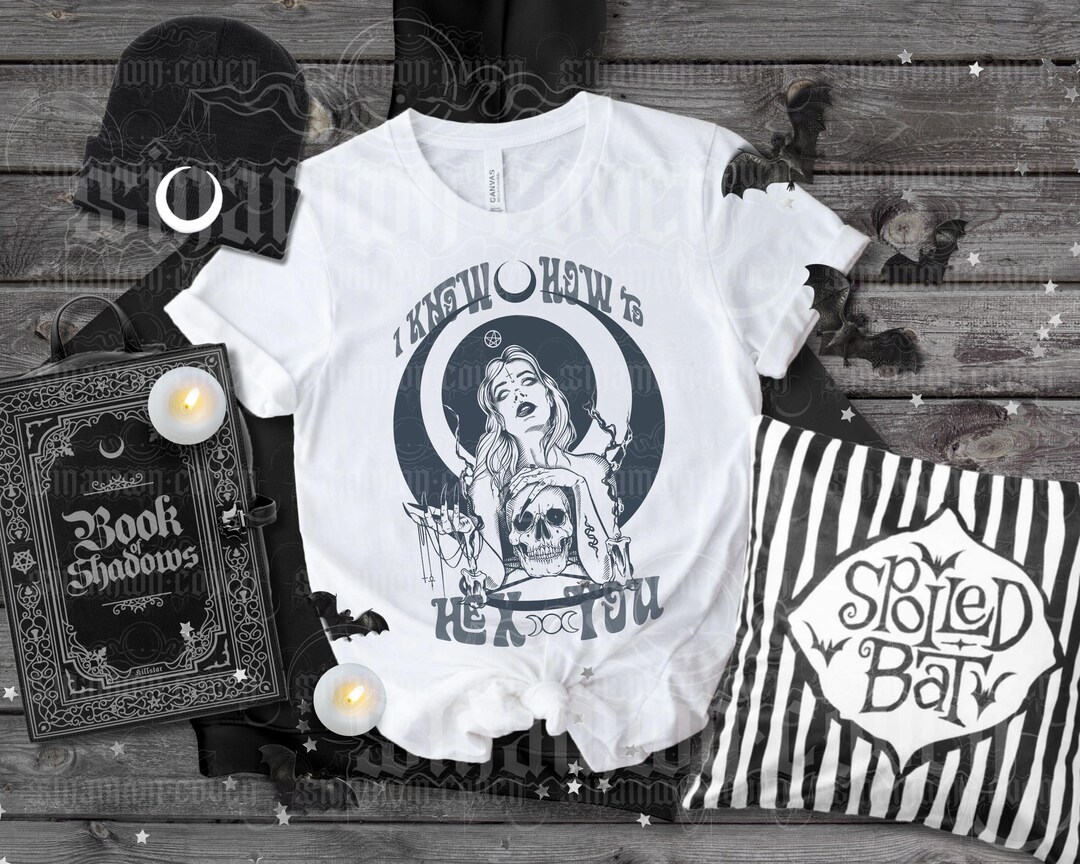 Vintage Witchy Vibes T-shirt Black Magic Sexy Vamp Shirt Old School ...