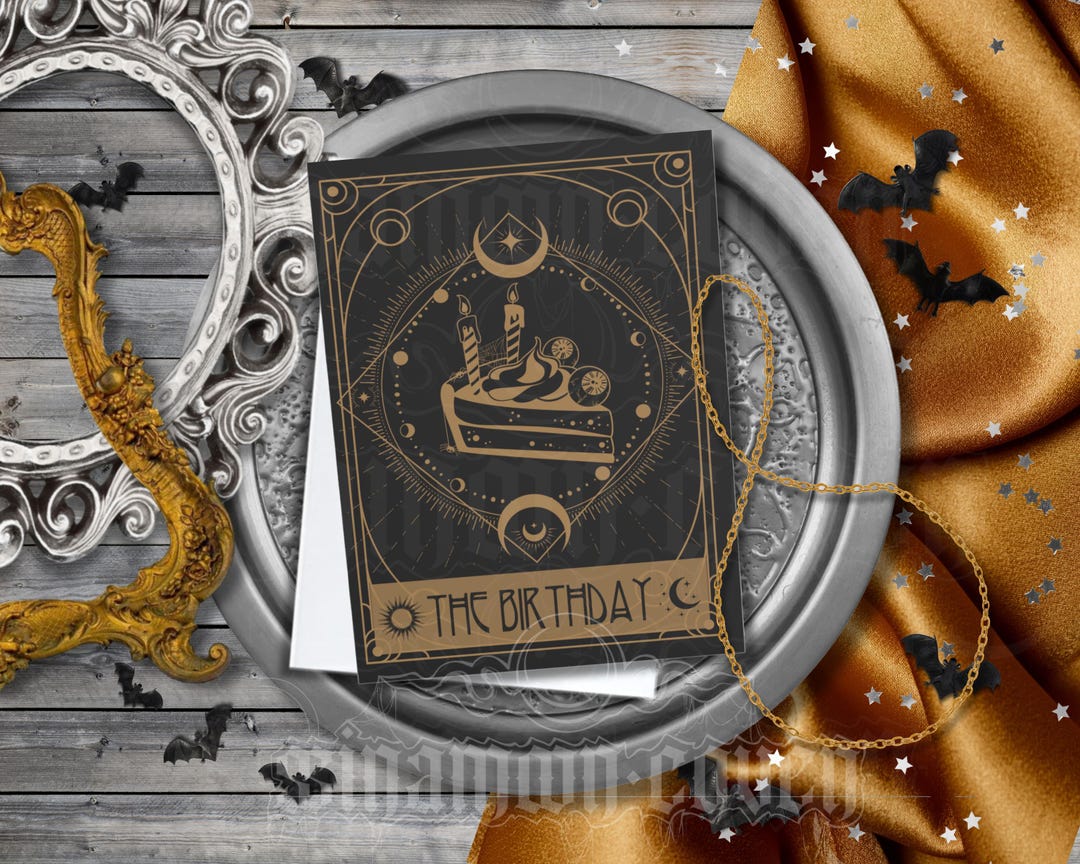 Tarot Birthday Card, the Birthday Witchy Celestial Card, Tarot Card ...