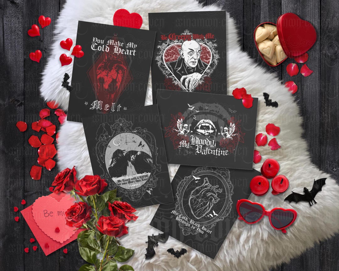Goth Love Card, Gothic Anniversary Card, Dark Romantic Greeting Card ...