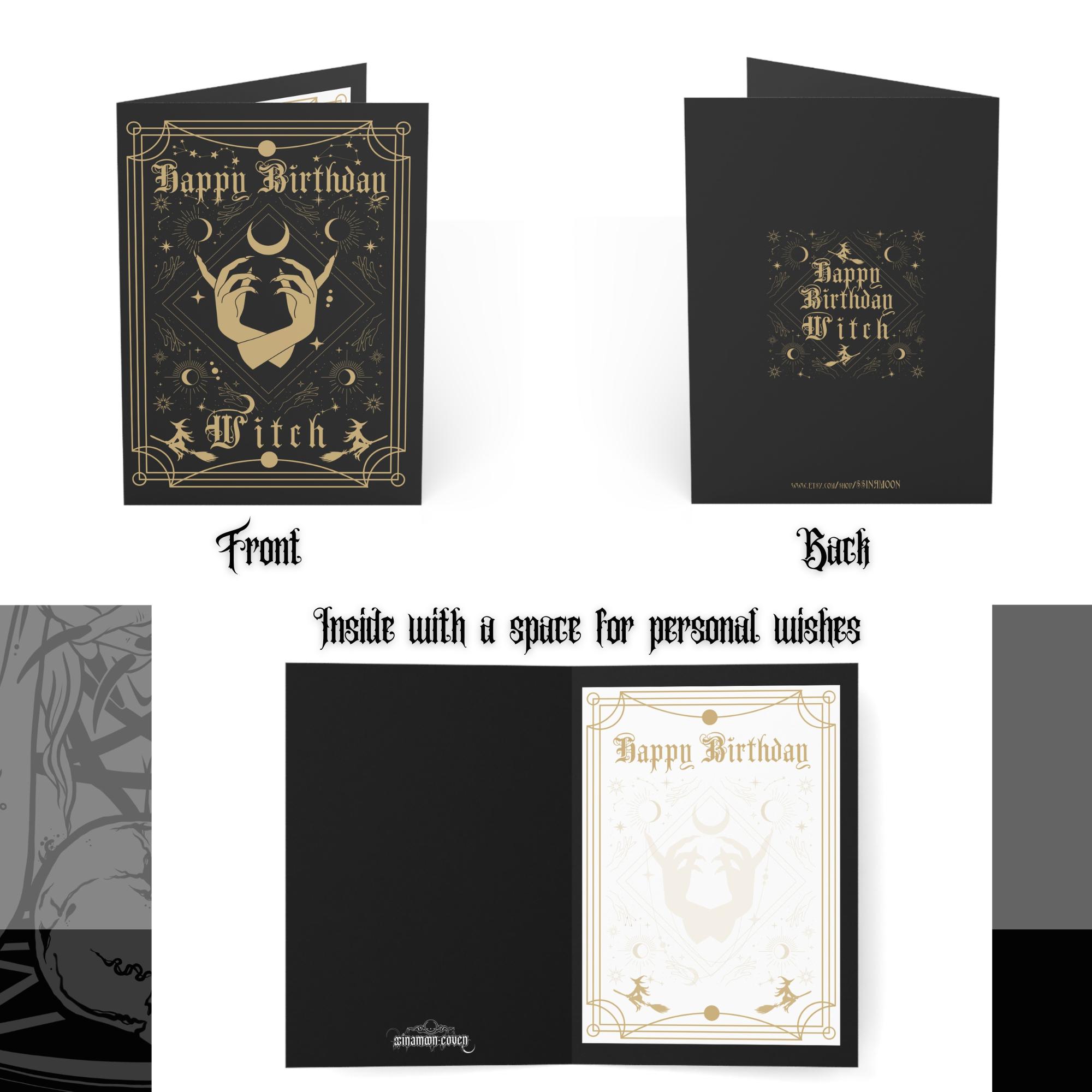 Witch Birthday Card, Gothic Anniversary Card, Tarot Birthday Card ...