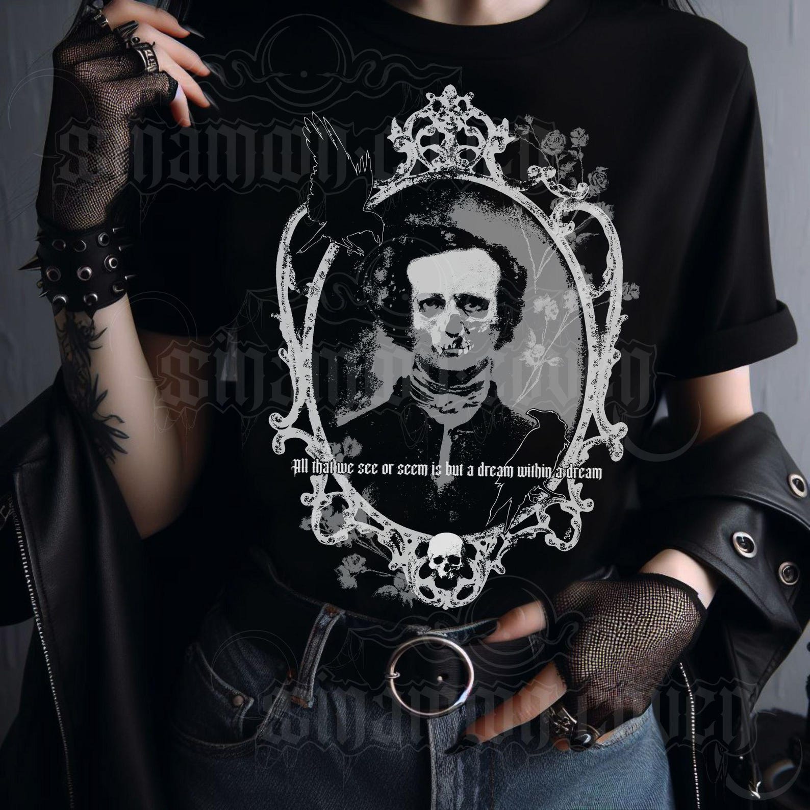 Edgar Allan Poe Gothic Tshirt, Dream Within a Dream Tee, Literary Quote ...