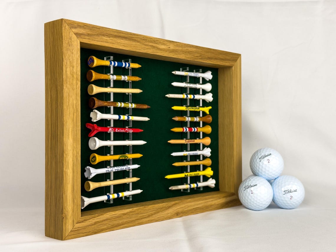 White Oak Golf Tee Display (WOATG) - Golf Gift - Golf Decor - Golfer ...