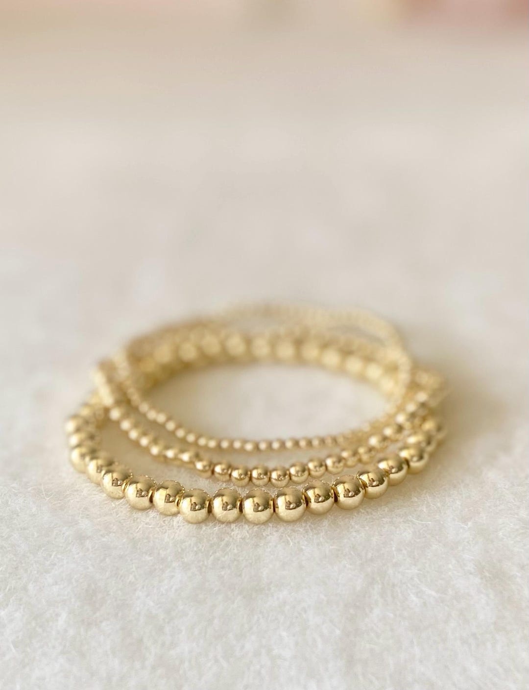 14k Gold-filled Bead Bracelet: Freshwater Pearl Stacking Bracelet - Etsy