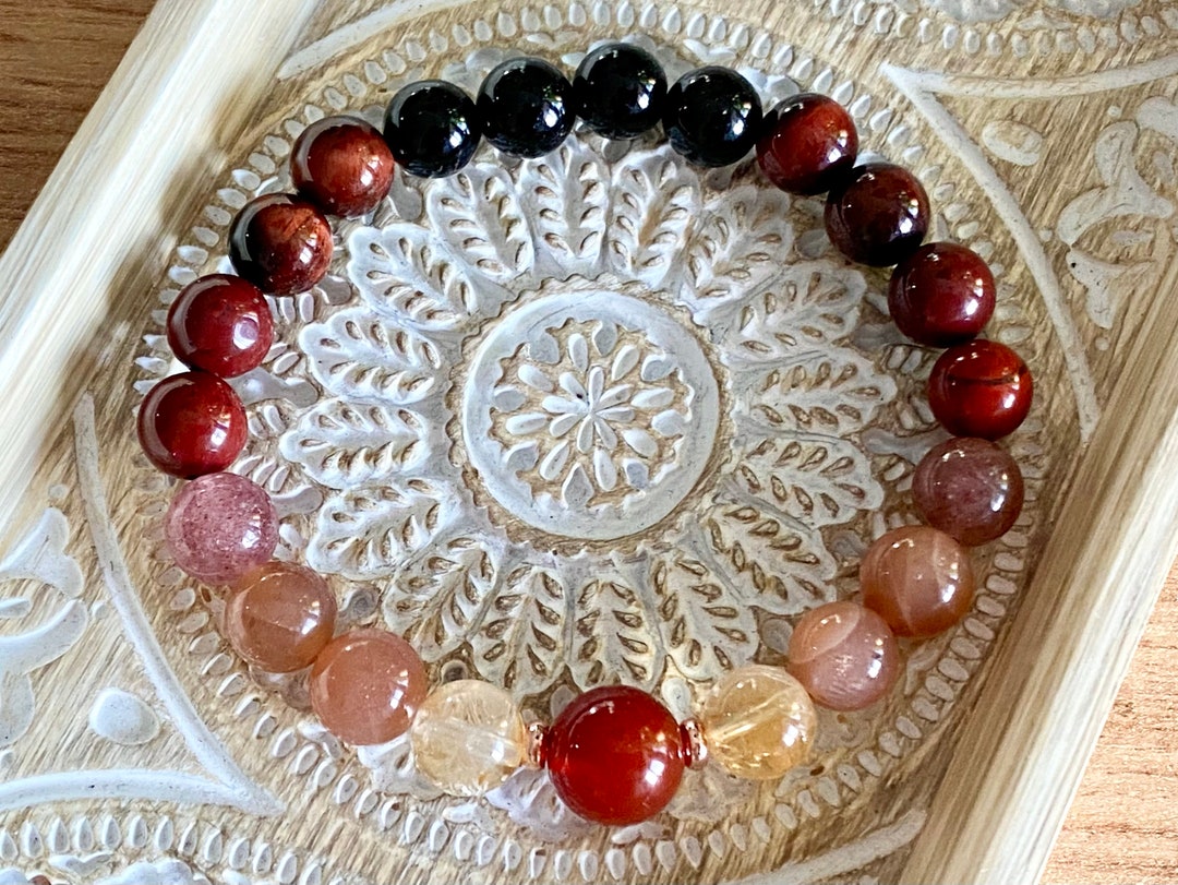 Fire Element Bead Crystal Bracelet - Ignite Your Passion - Etsy