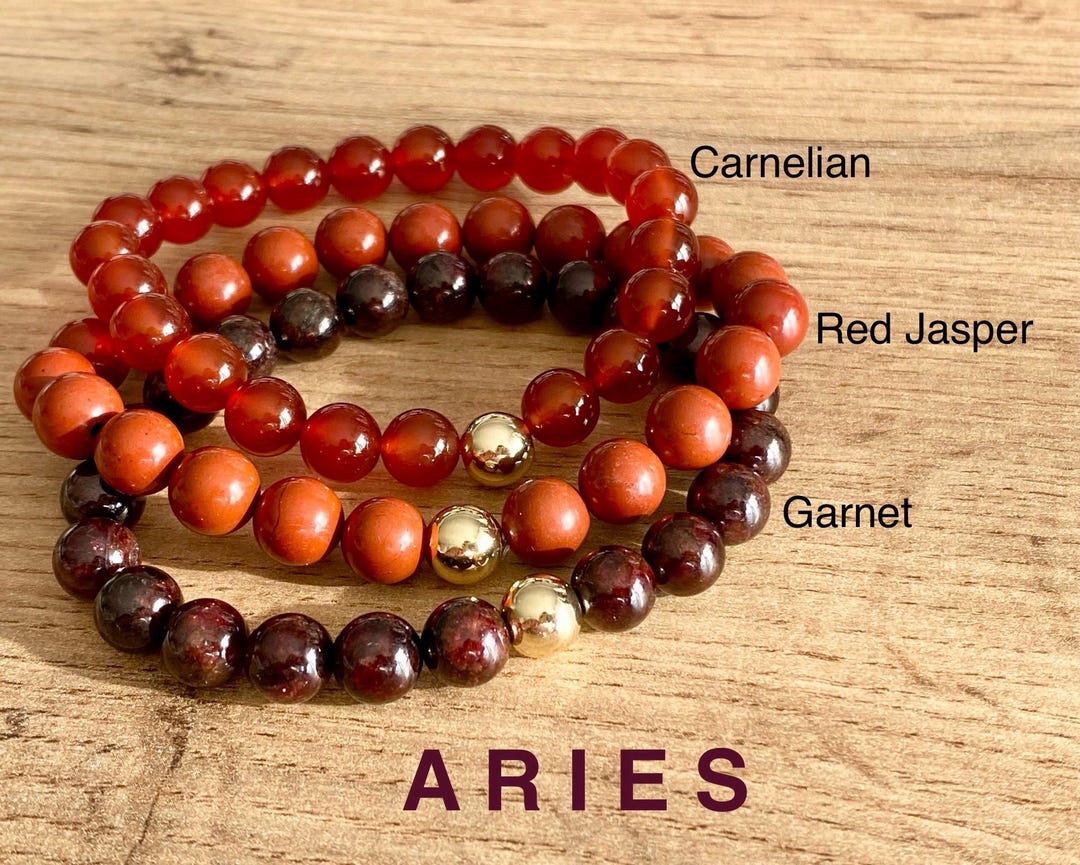 Zodiac ARIES Crystal Protection Bracelet - Aries 3 Pack Natural ...