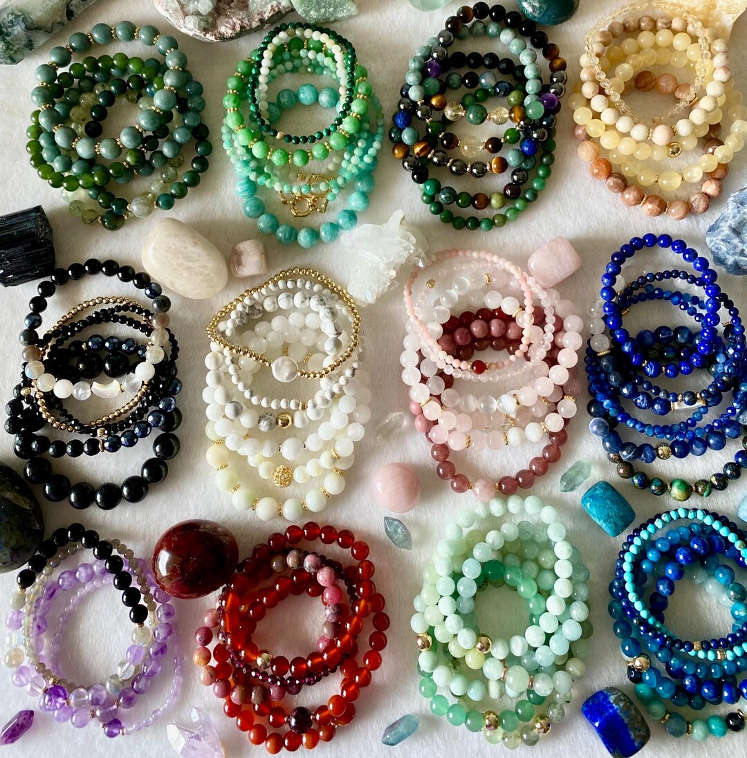 Custom Crystal Gemstone Bracelet: Personalized Healing Jewelry Gift - Etsy
