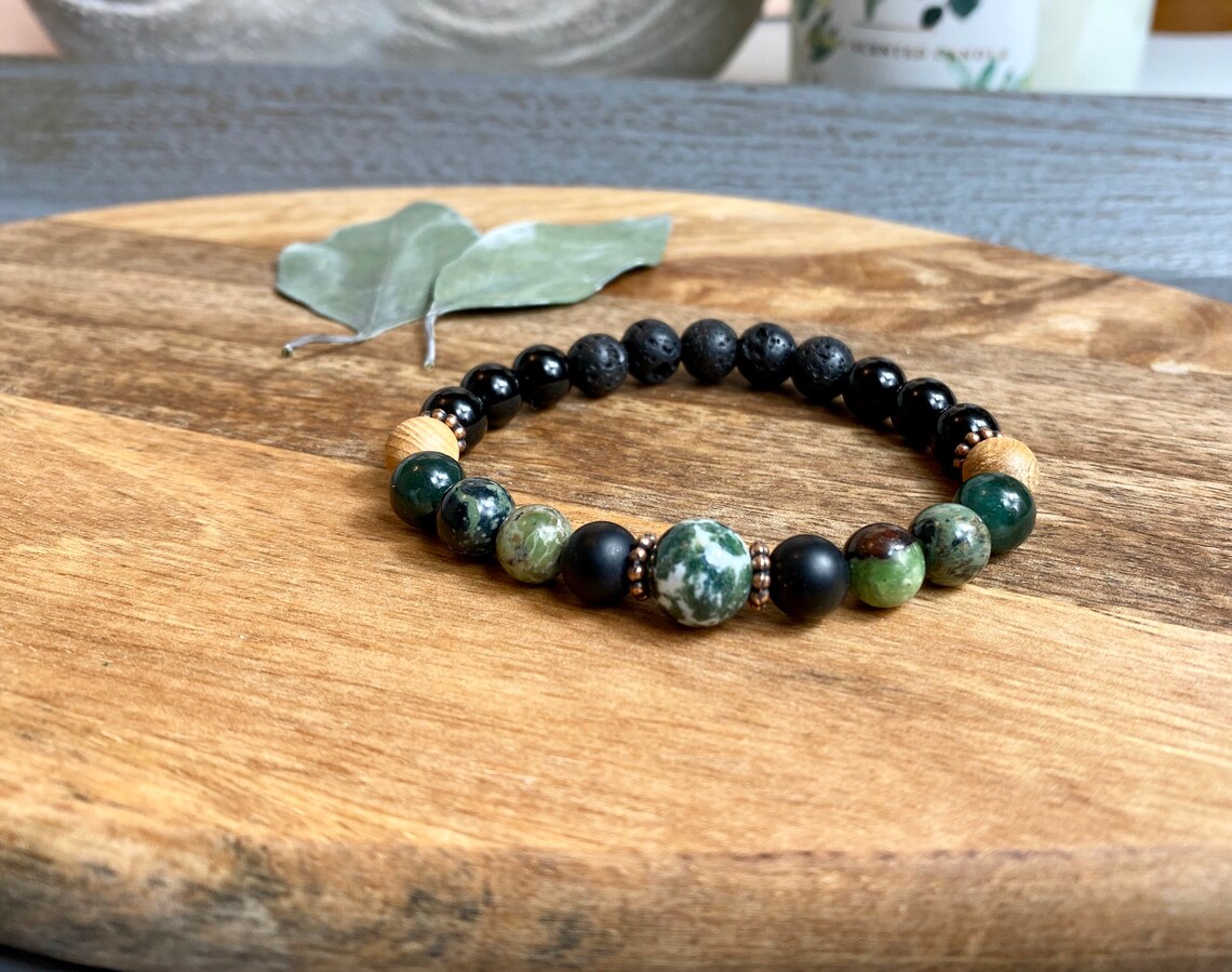 Earth Element Crystal Healing Stone Bracelet. Bracelet for Grounding ...