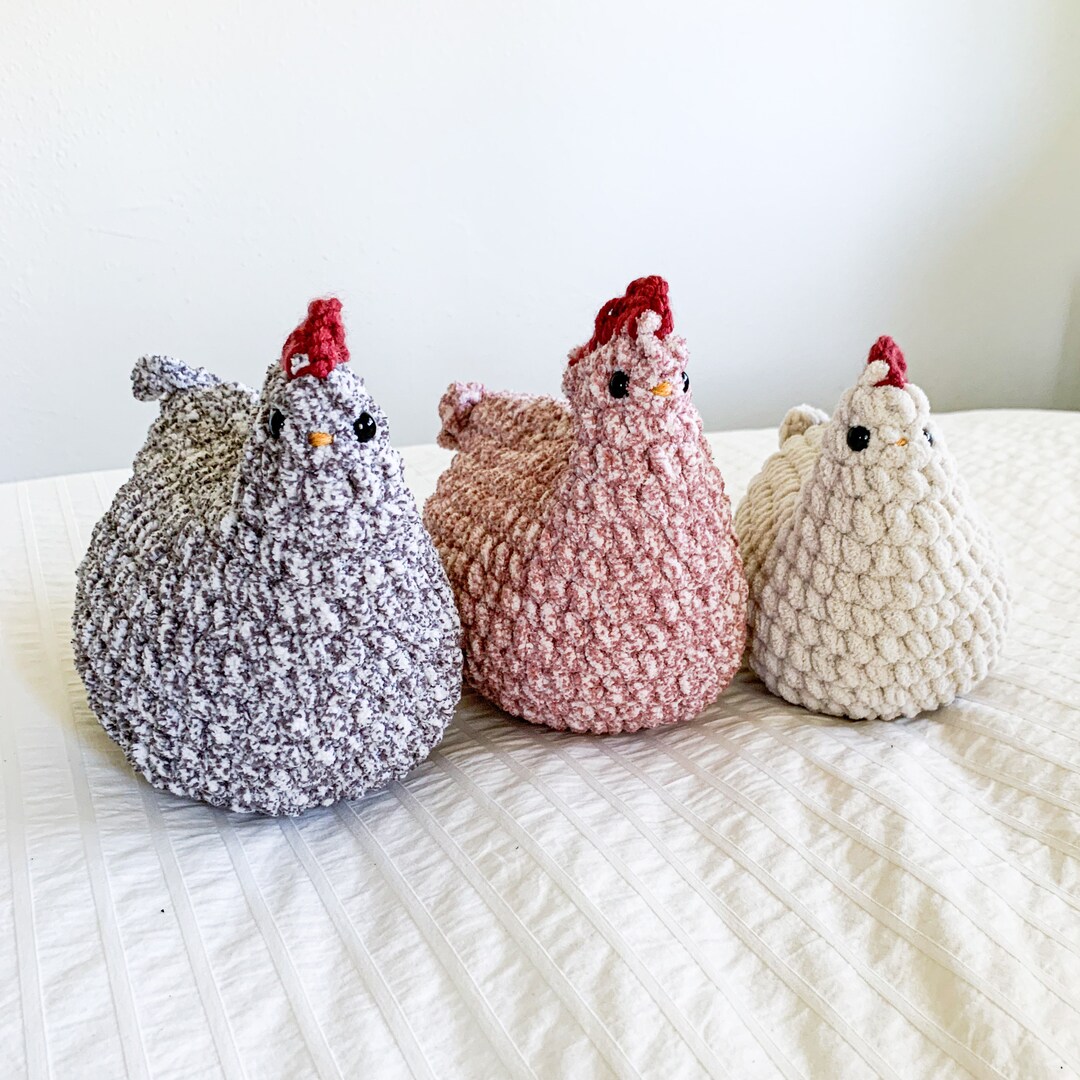 Chicken Stuffies, Crochet Chicken Plush Toy, Chicken Pillow Friend - Etsy