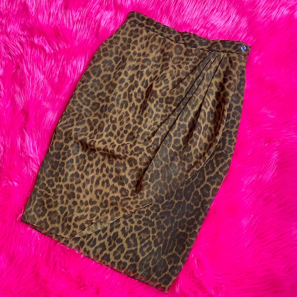 Leopard Print Wrap Skirt Midi - Etsy