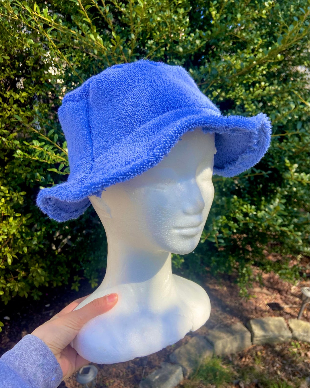 Handmade Reworked Terrycloth Bucket Hat Periwinkle - Etsy