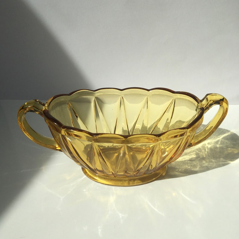 Art Deco Bagley Amber Glass Posy Vase Trophy Bowl Two Handled - Etsy UK