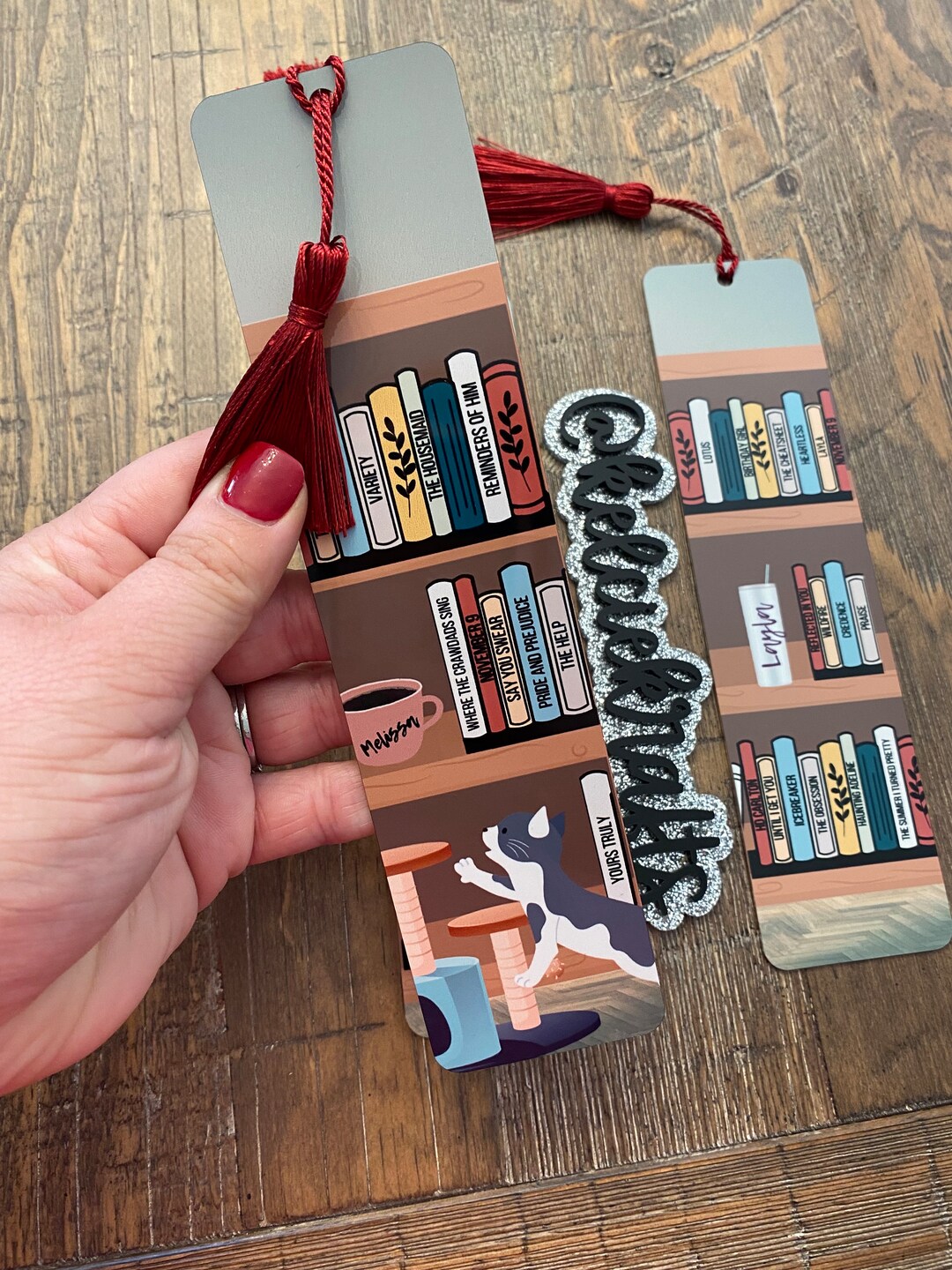 Custom Bookshelf Bookmark- Custom Bookmarks- Personalized Bookmarks ...