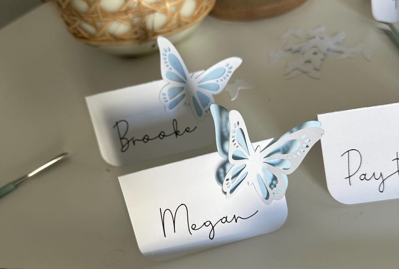 Custom 3D Butterfly Name Tag Place Card for Weddings & Events ...