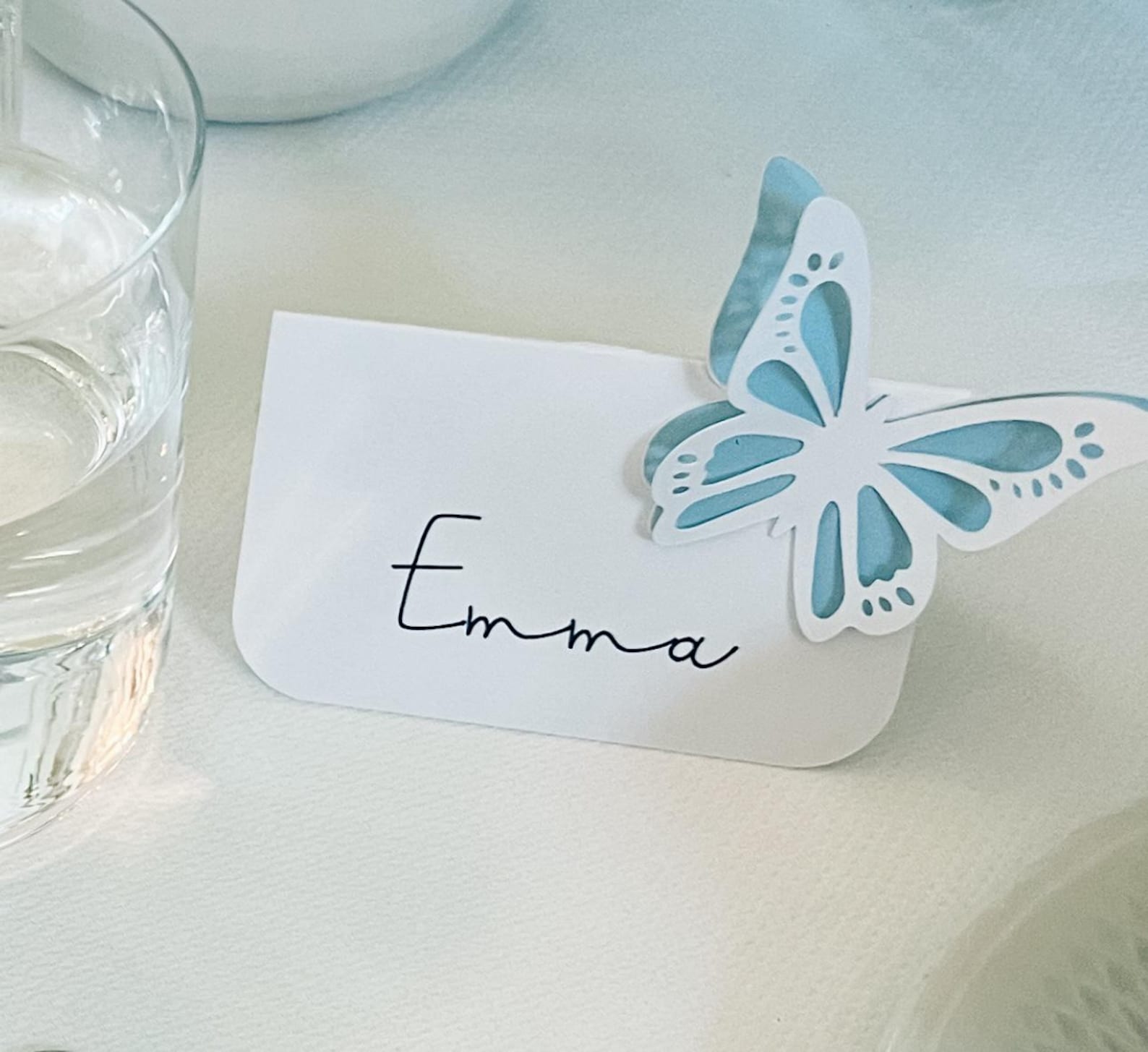 Custom 3D Butterfly Name Tag Place Card for Weddings & Events ...
