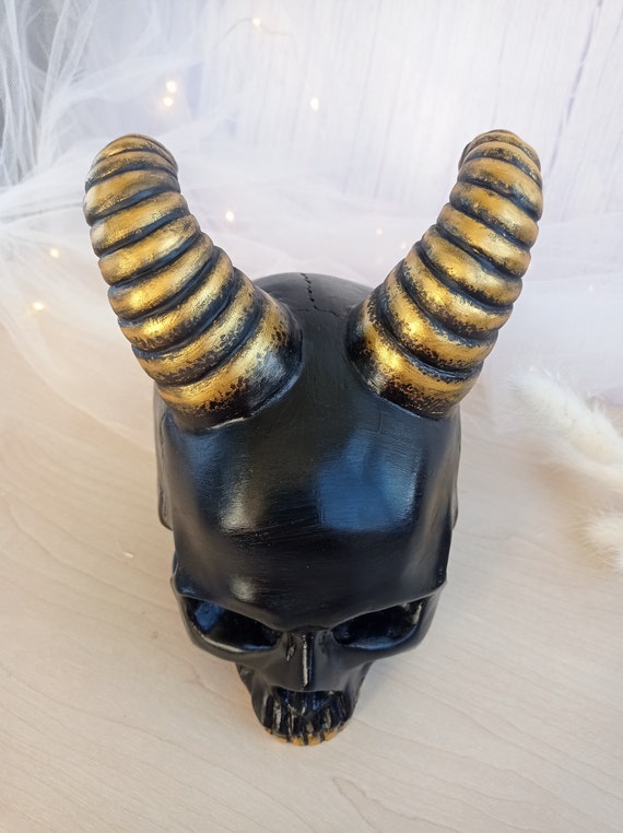 Human Skull With Horns