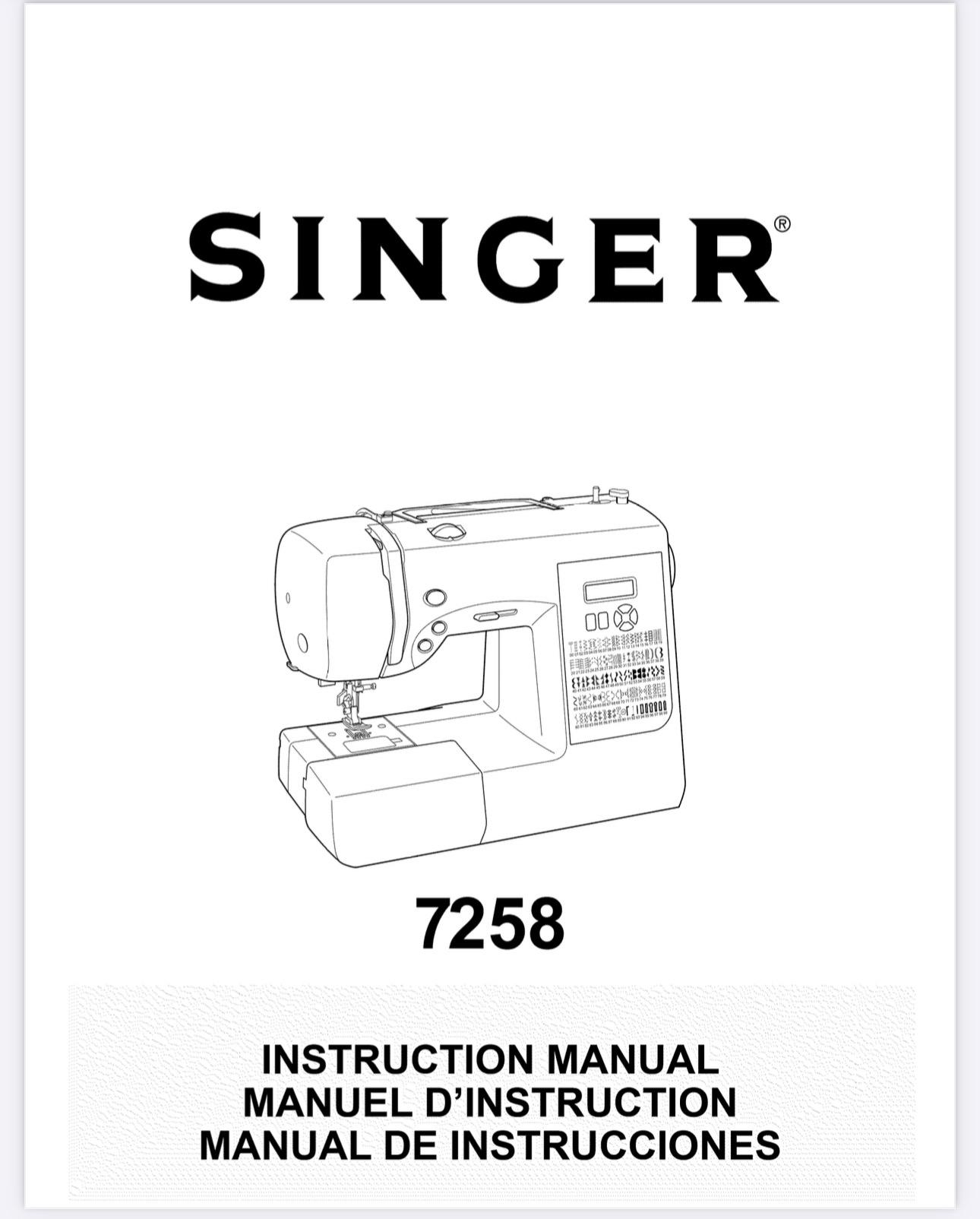 Singer 7258 Sewing Machine User Manual Instructions *digital Download ...