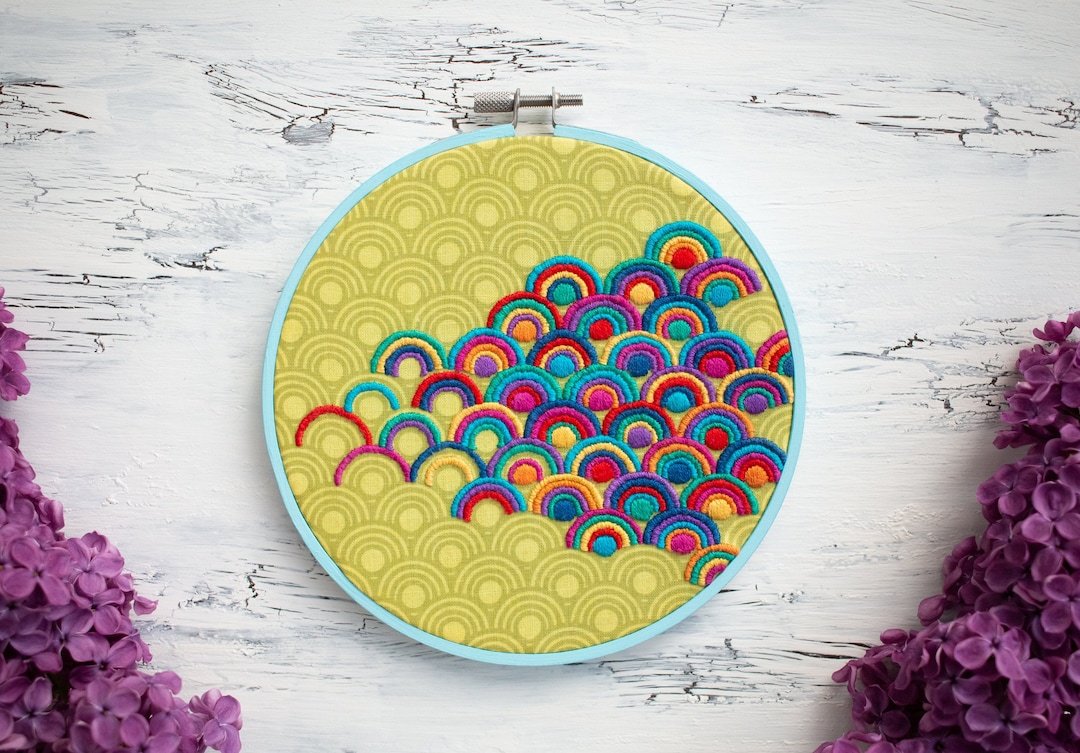 Bold Rainbow Embroidery Hoop / Bright Colorful Rainbow Gift, Rainbow ...