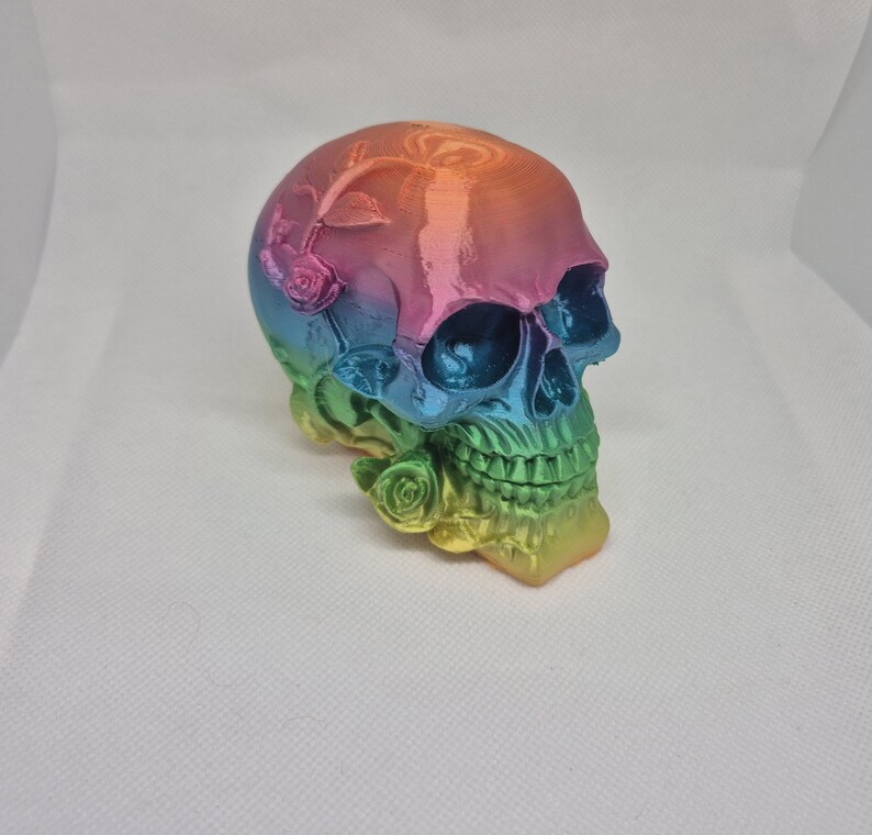 Multicolour Skull, 3d Printed Figure, Gothic Decor, Fun Gift Idea - Etsy