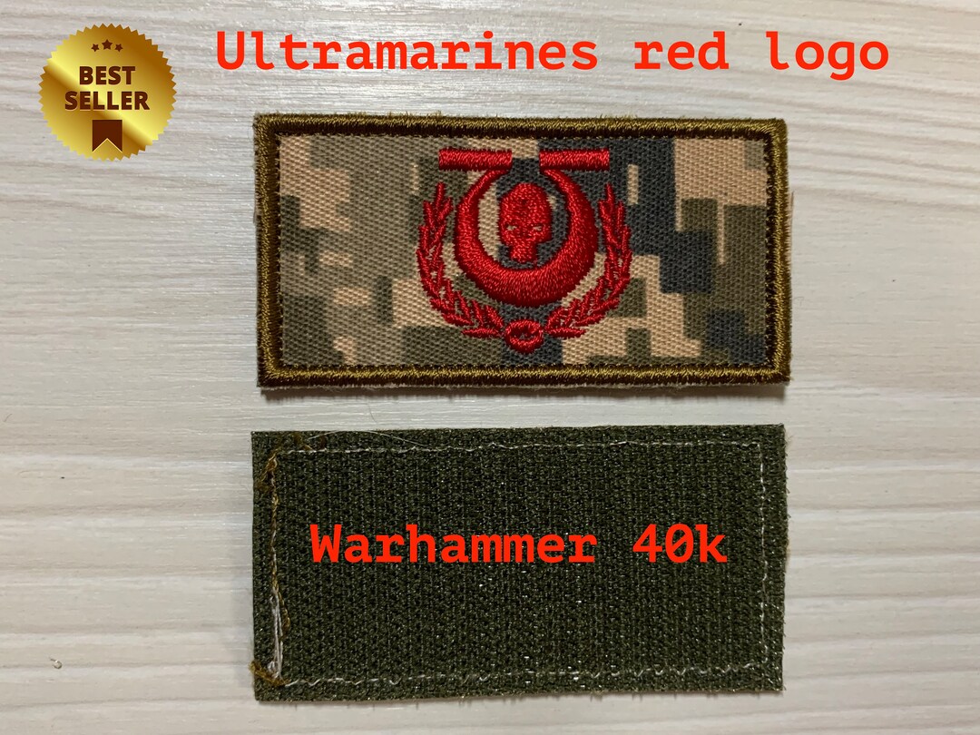 Warhammer 40k Ultramarines Blue , Red , Black , Green Logo Patch ...