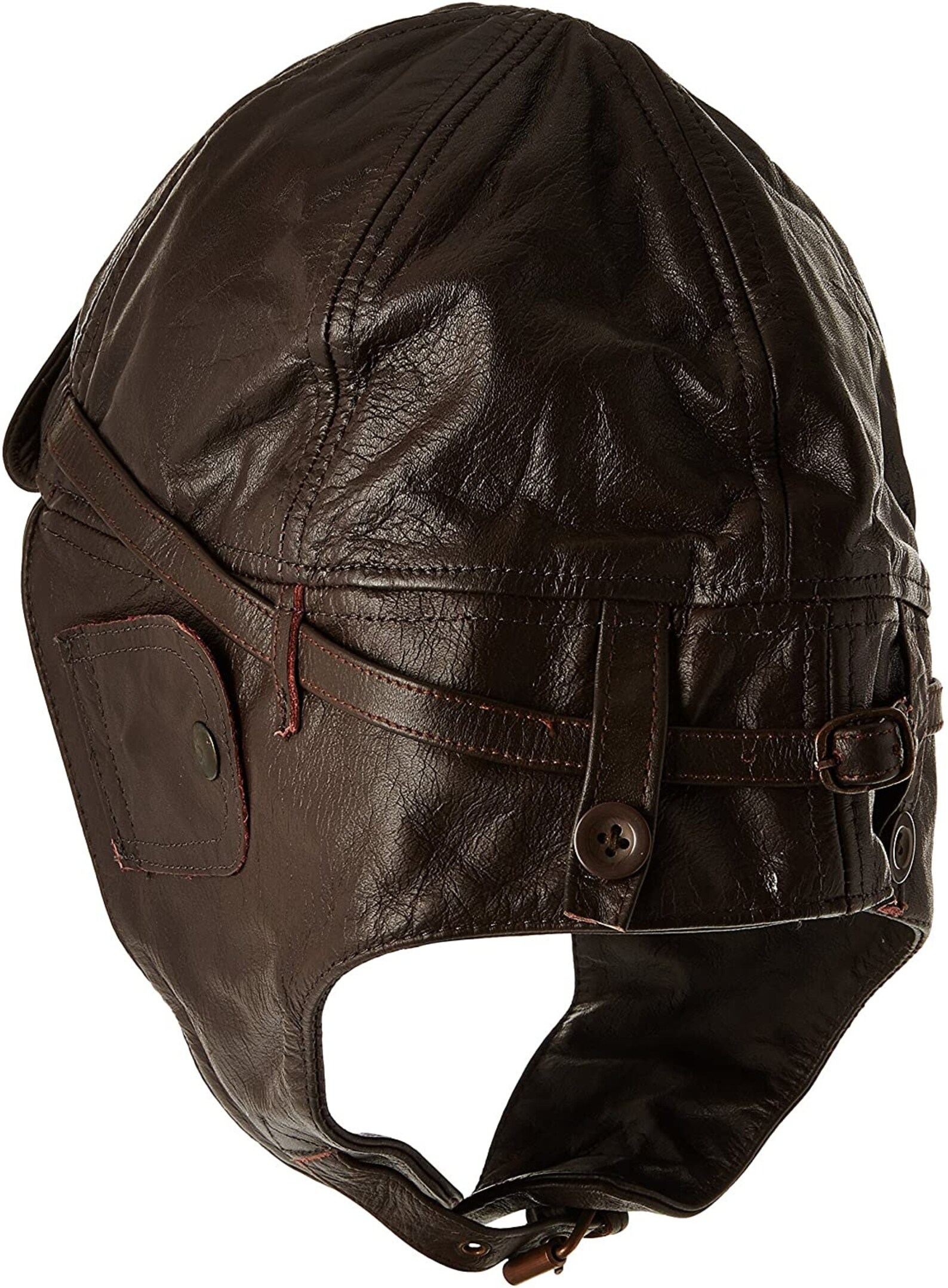 Mil-tec Flight Leather Hood BROWN AVIATION HELMET WW1 Repro - Etsy
