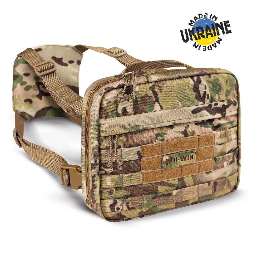 Chest Tactical Admin Bag for Tablet MAX 13 Ukraine Army Multicam Teflon ...