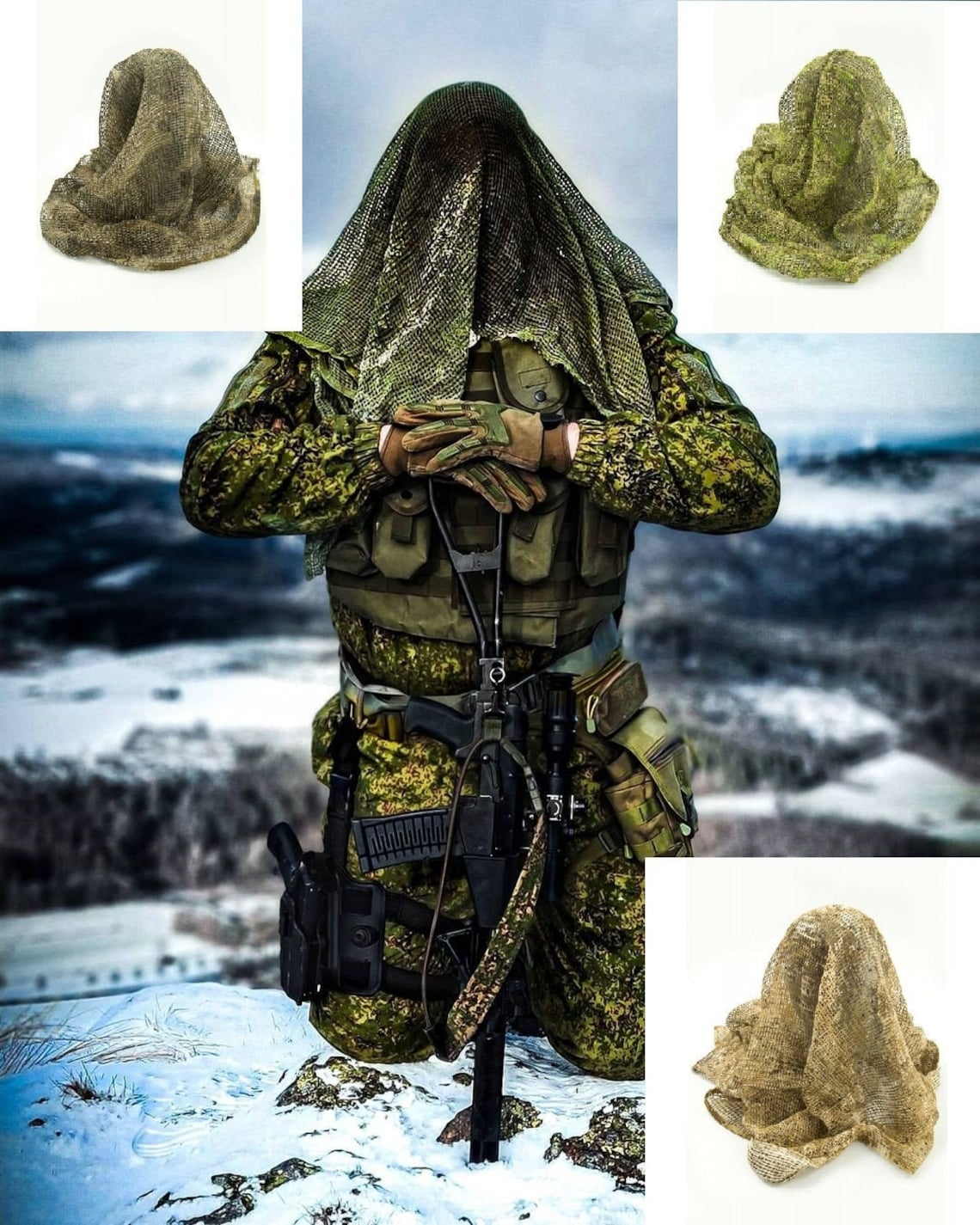 Frogman camo scrim net scarf FV Tactical military | Etsy