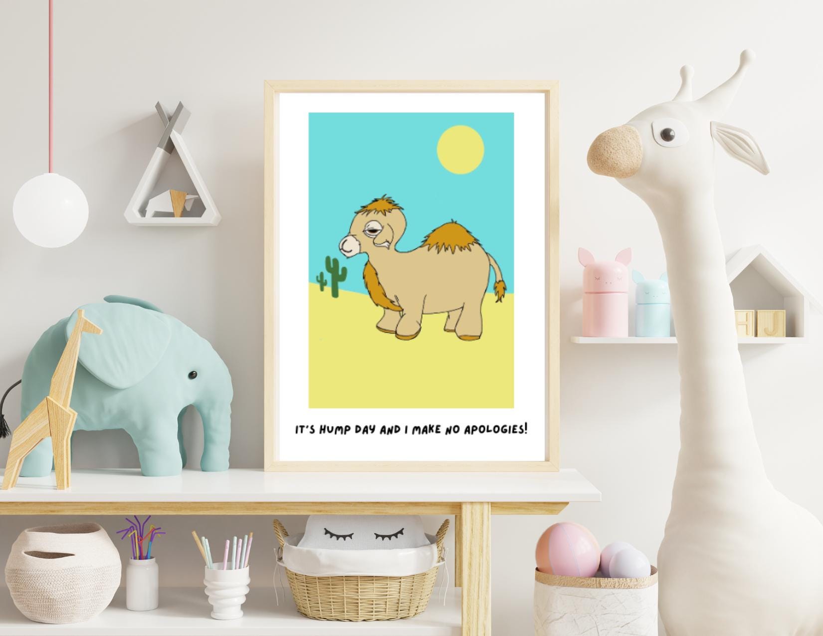 Hump Day Printable Art | Funny Wall Art | Camel Illustration - Etsy