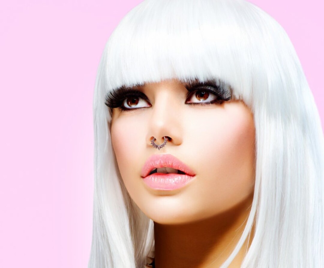 Coloured Crystal Fake Septum Ring Septum Ring Fake Nose Etsy