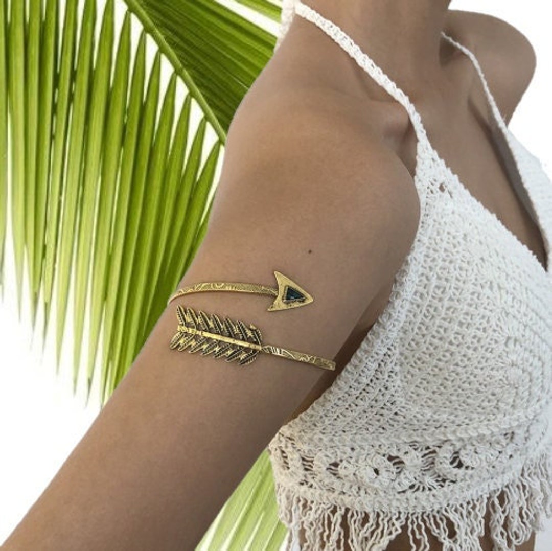 Arrow Arm Cuff Arm Cuff Bracelet Arm Band Gold Arm Cuff - Etsy
