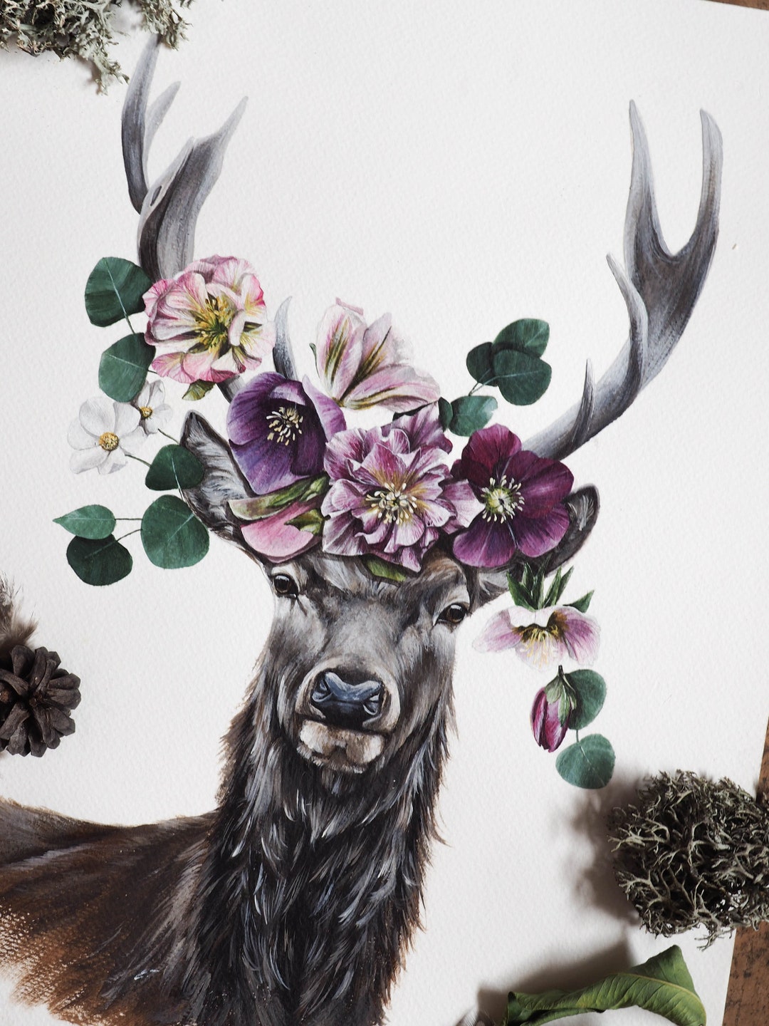 PAINTED Guide Animal Deer, Totem Animal Deer, Totem Animals, Acrylic ...