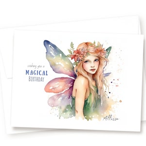 Personalized Fairy Birthday Card, Fairy Card, Birthday Card, Handmade ...