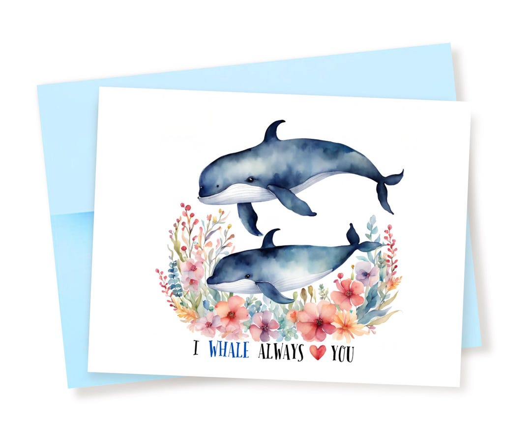 Whale Anniversary Card: I Whale Always Love You - Etsy