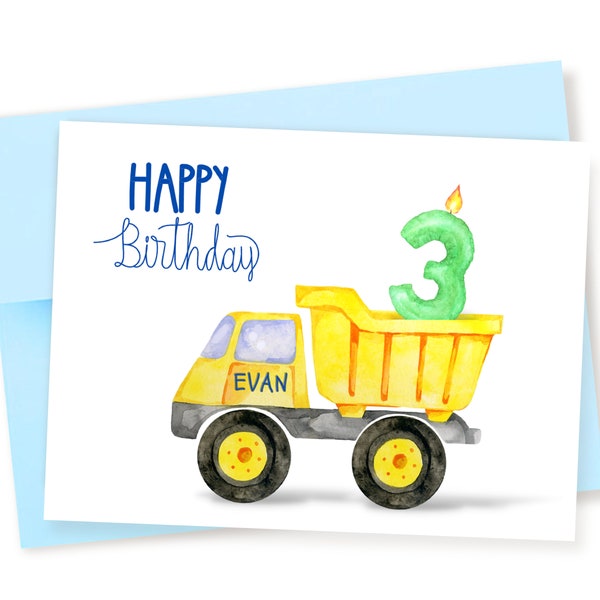 Children Truck Birthday Card - Etsy