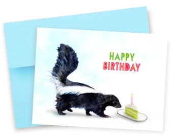 Skunk Birthday Card - Etsy